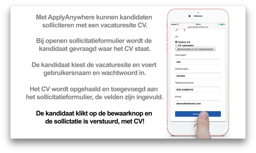 Mobiel solliciteren met CV op bestaande sollicitatieformulieren ...