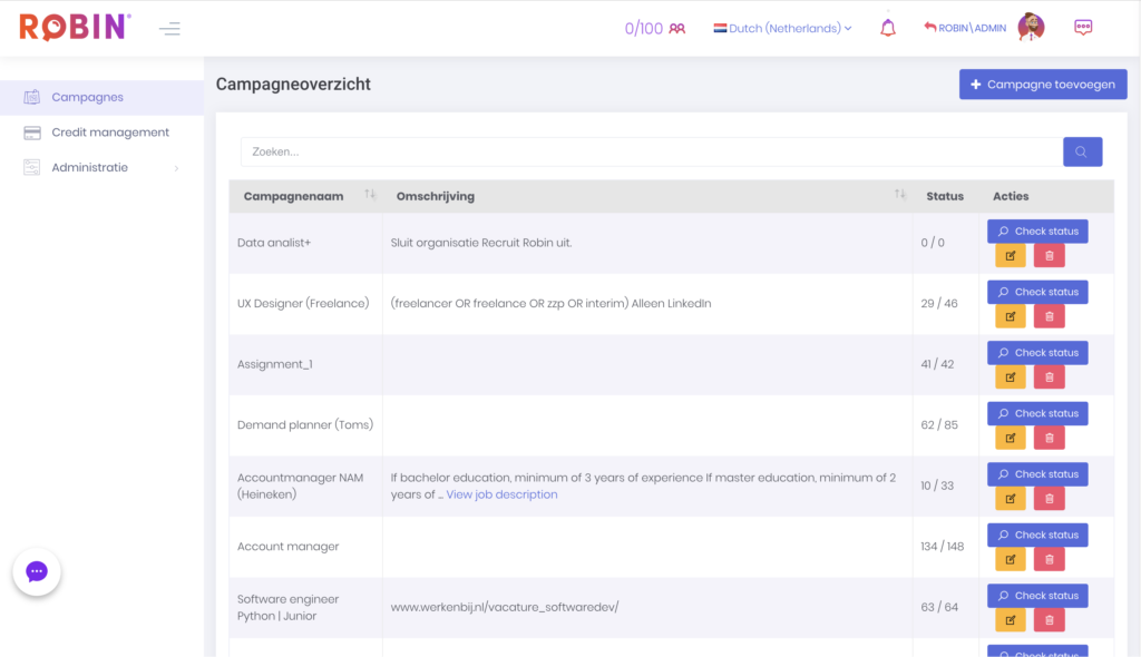 A.I. sourcing tool (Recruit Robin) - Recruitmenttech.nl